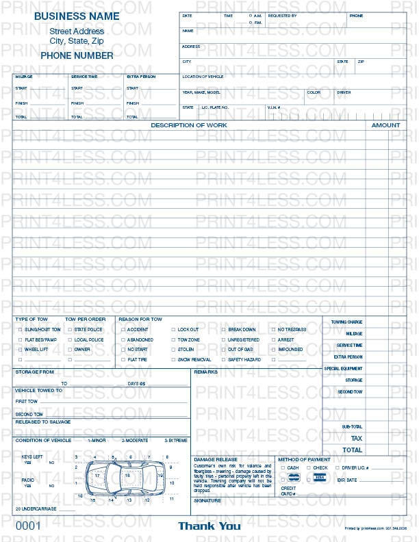 Road P-2527 Service Slip Carbonless Form : Print4Less, We can assist ...