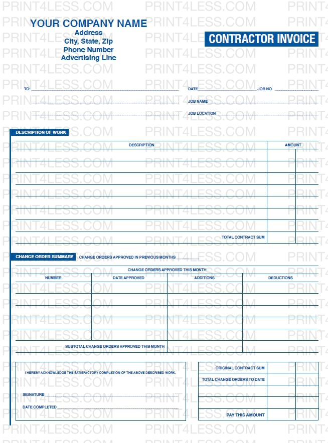 Cont P-253 Invoice : Print4Less, We can assist with designing your ...