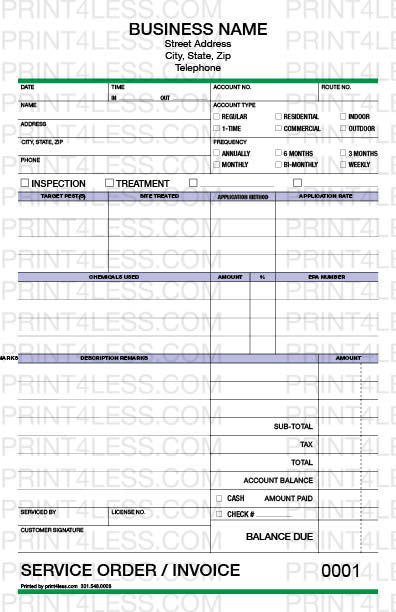 Pest P-6575 Service Order : Print4Less, We can assist with designing ...